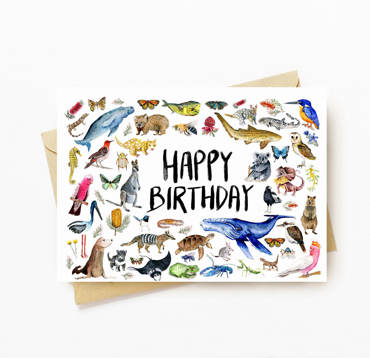 Australian animal's birthday card – Shantele Ianna Art