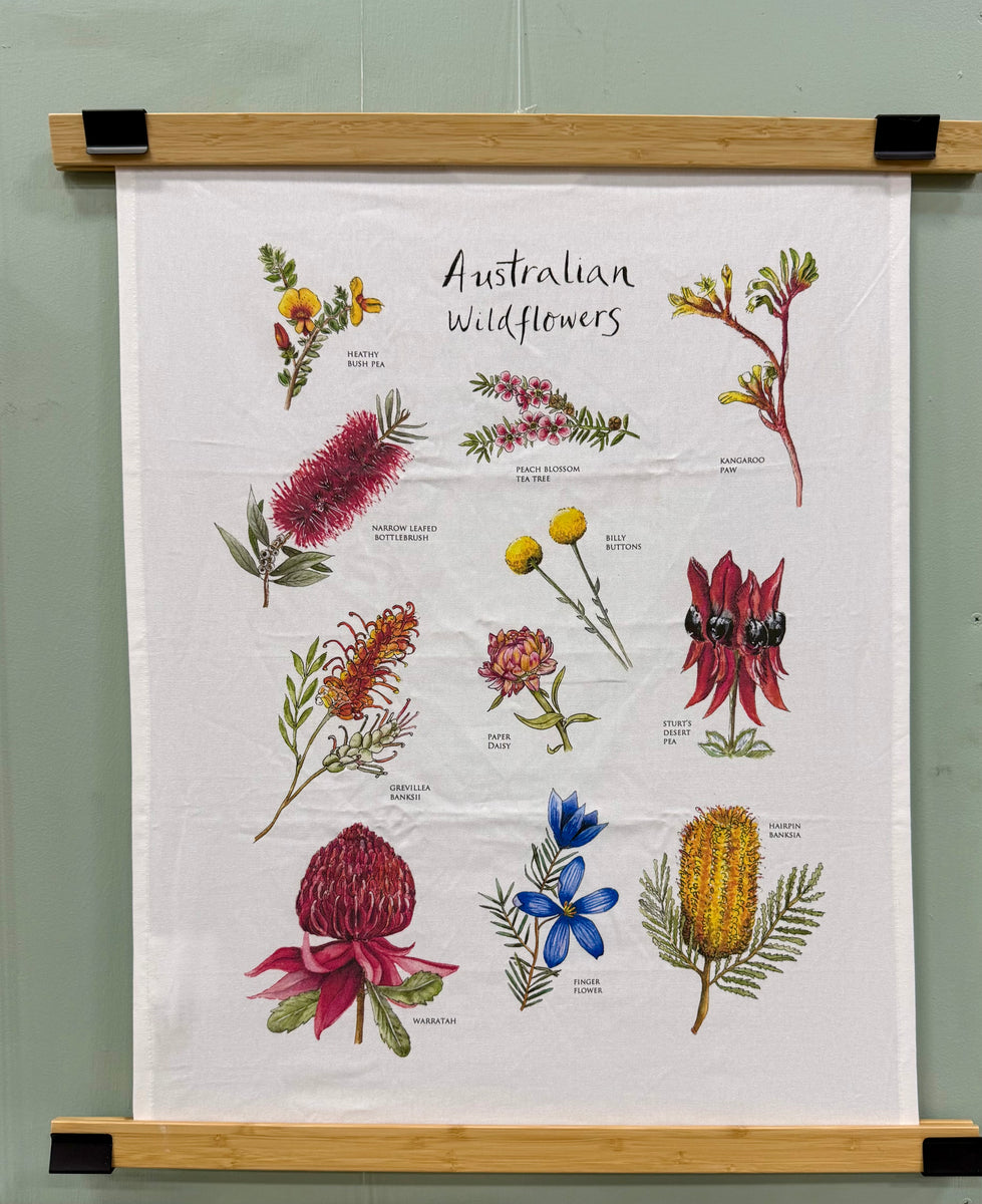 Organic cotton tea towel flowers – Shantele Ianna Art
